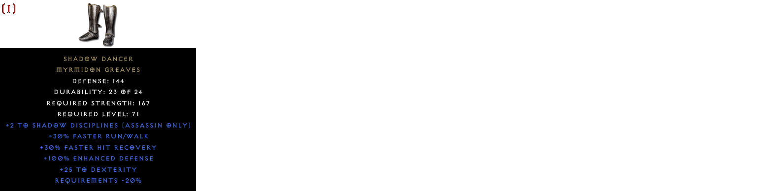 Perf Shadow Dancer 2/25/100 - Topic - d2jsp