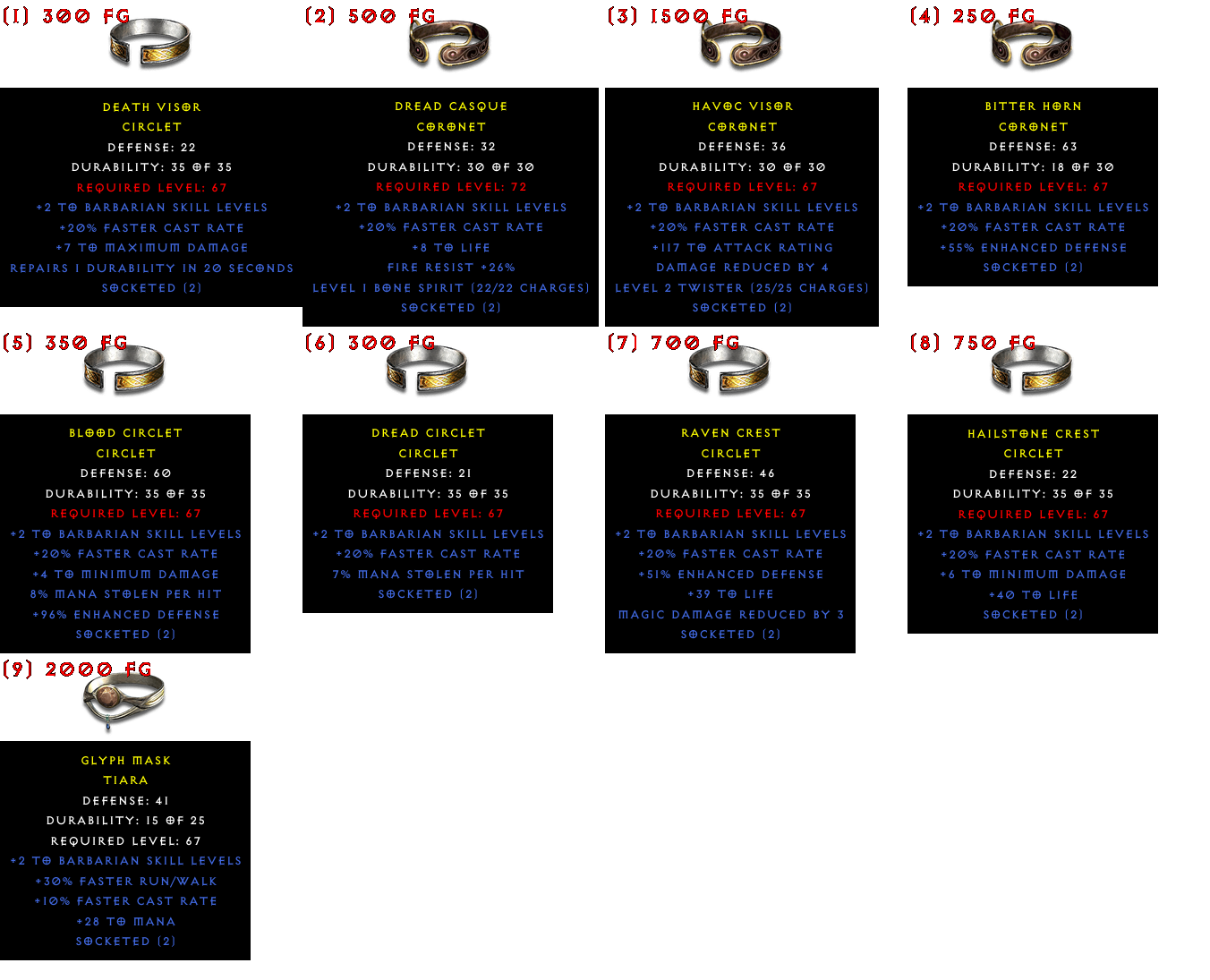 Barbarian / Paladin / Druid Criclets - Topic - d2jsp