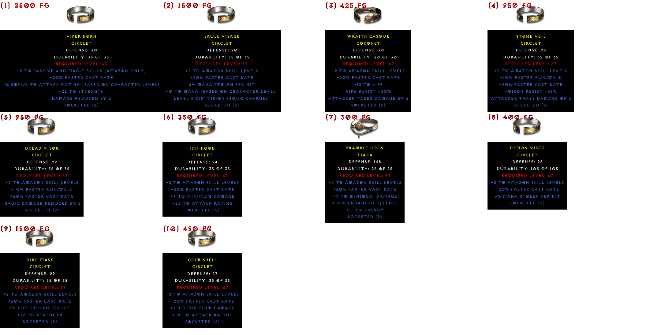2 Sockets - Circlets Gallery - All Classes - Topic - d2jsp