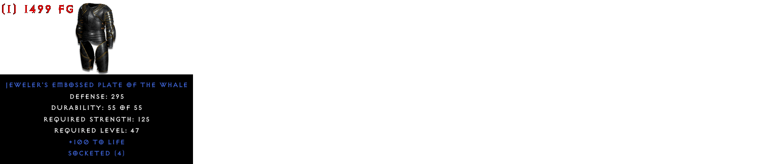 Jewelers Embossed Plate Of The Whale 100 Life! - Topic - d2jsp